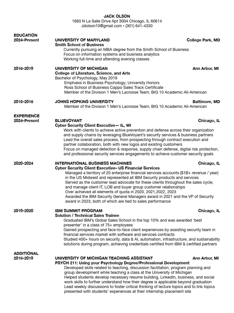 Jack Olson Resume | PDF | Ibm | Business