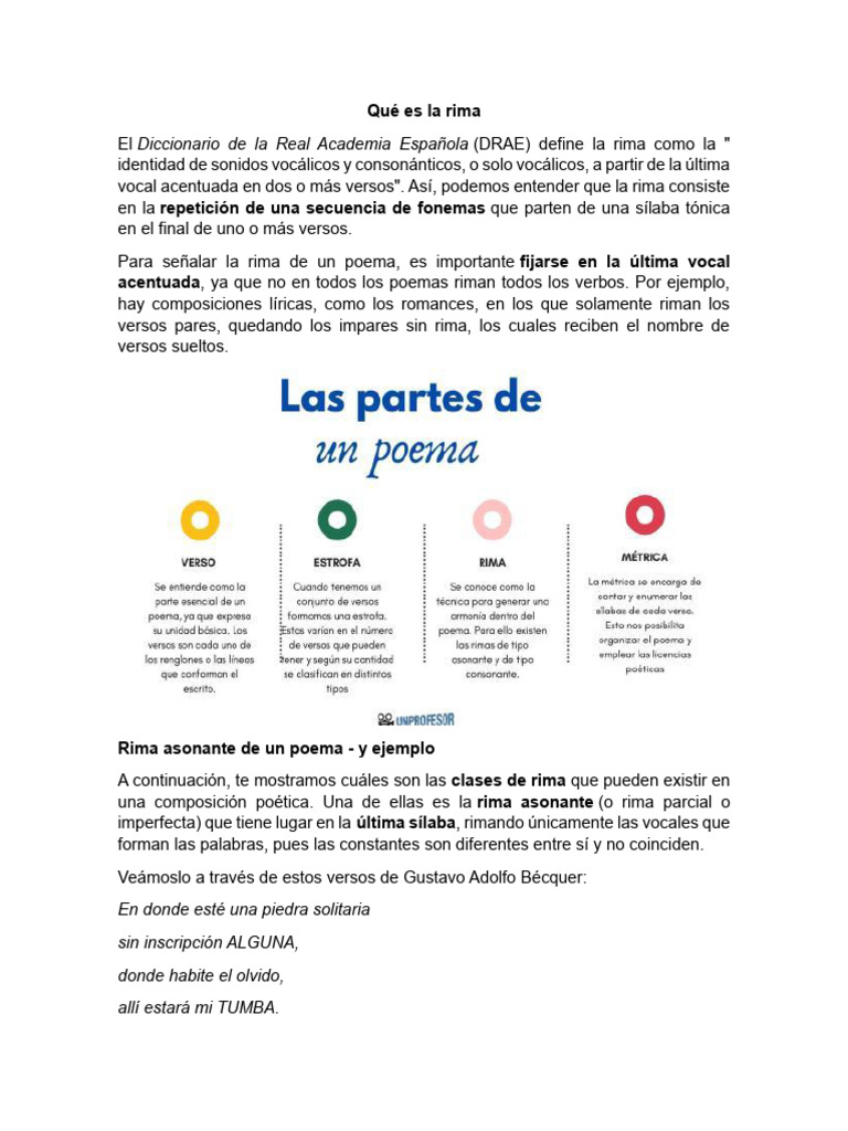Qué es la rima | PDF | Rima | Poesía