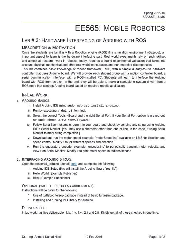 LabTask3 Hardware Interfacing Arduino | PDF | Arduino | Robotics