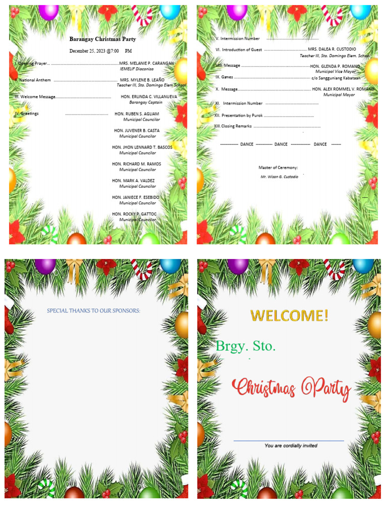 BRGY. STO. DOMINGO Christmas Party | PDF