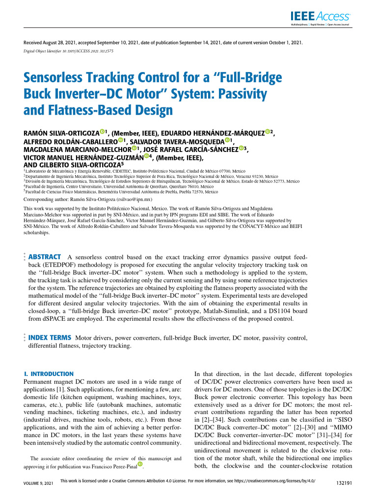 Sensorless Tracking Control For A Full-Bridge Buck InverterDC Motor ...