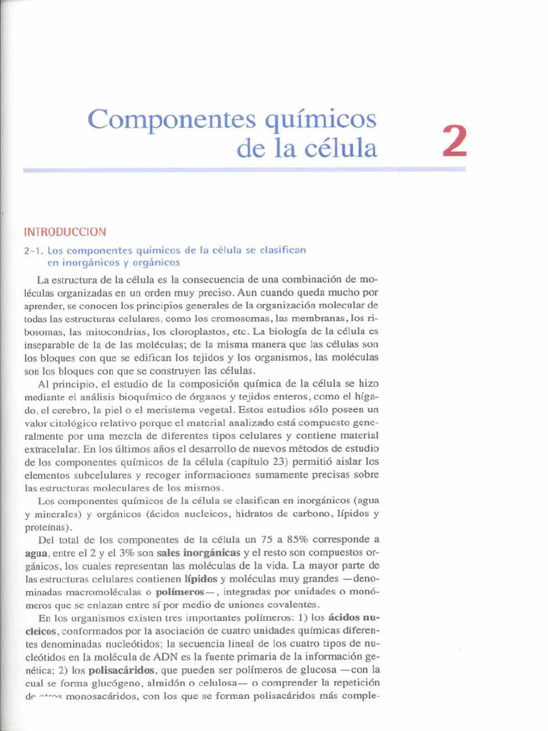 Componentes Quimicos de La Celula | PDF Componentes Quimicos de La Celula | PDF