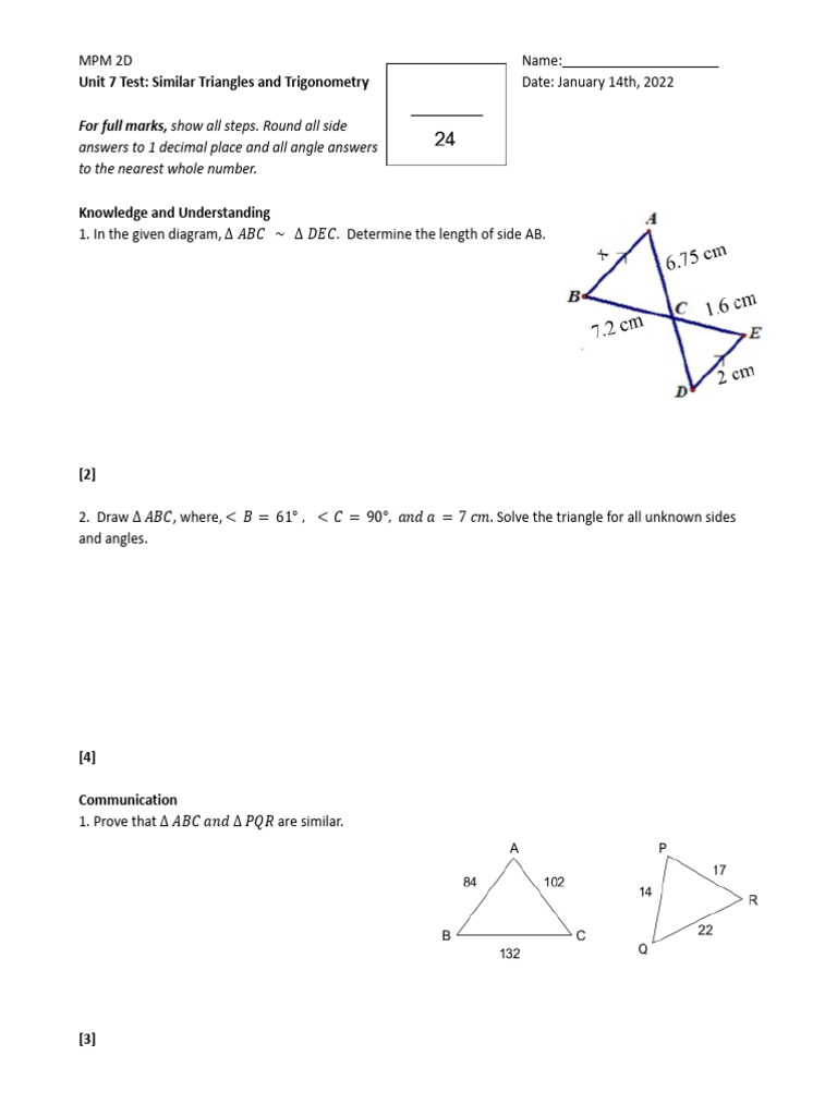 Unit 7 Test | PDF