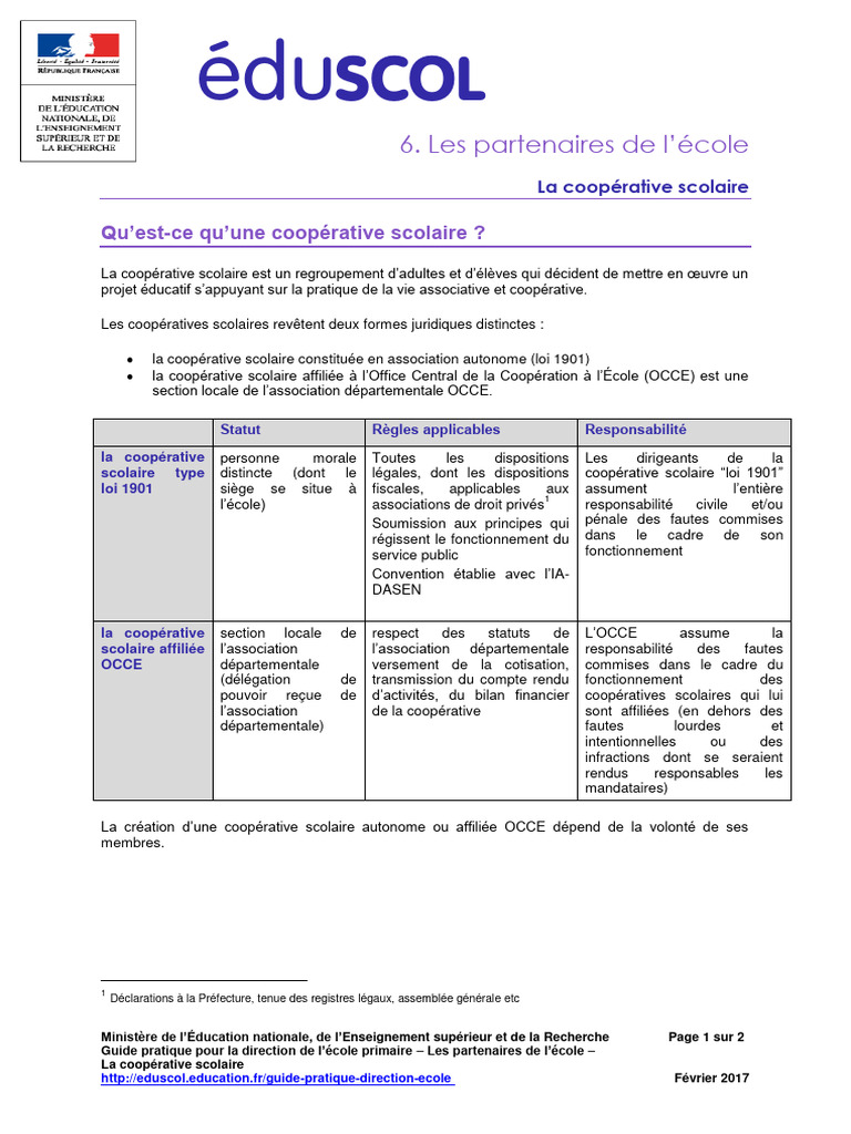 Guide sur la coopérative scolaire | PDF