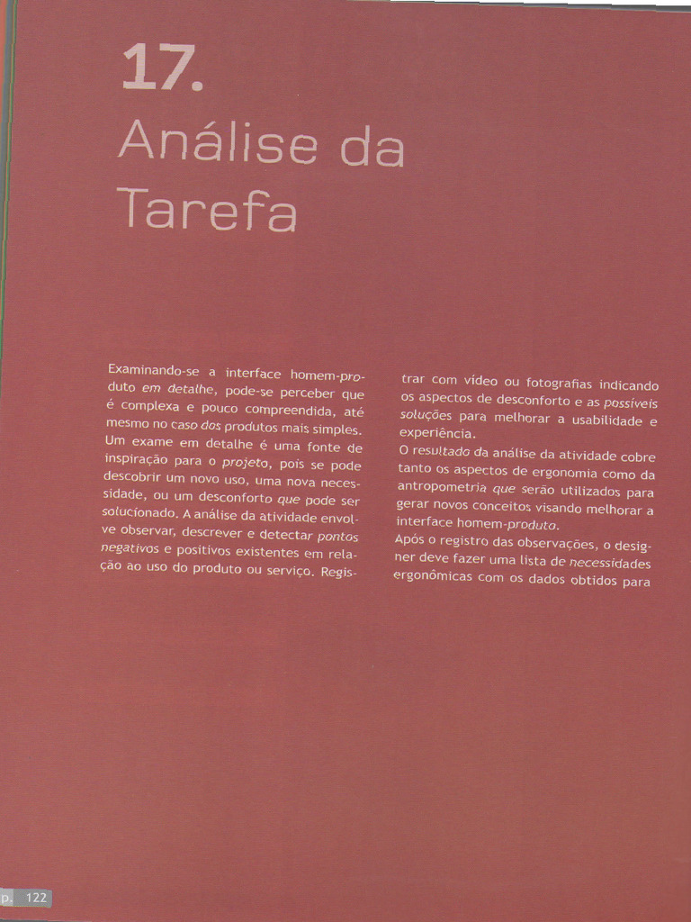 Análise Da Tarefa | PDF