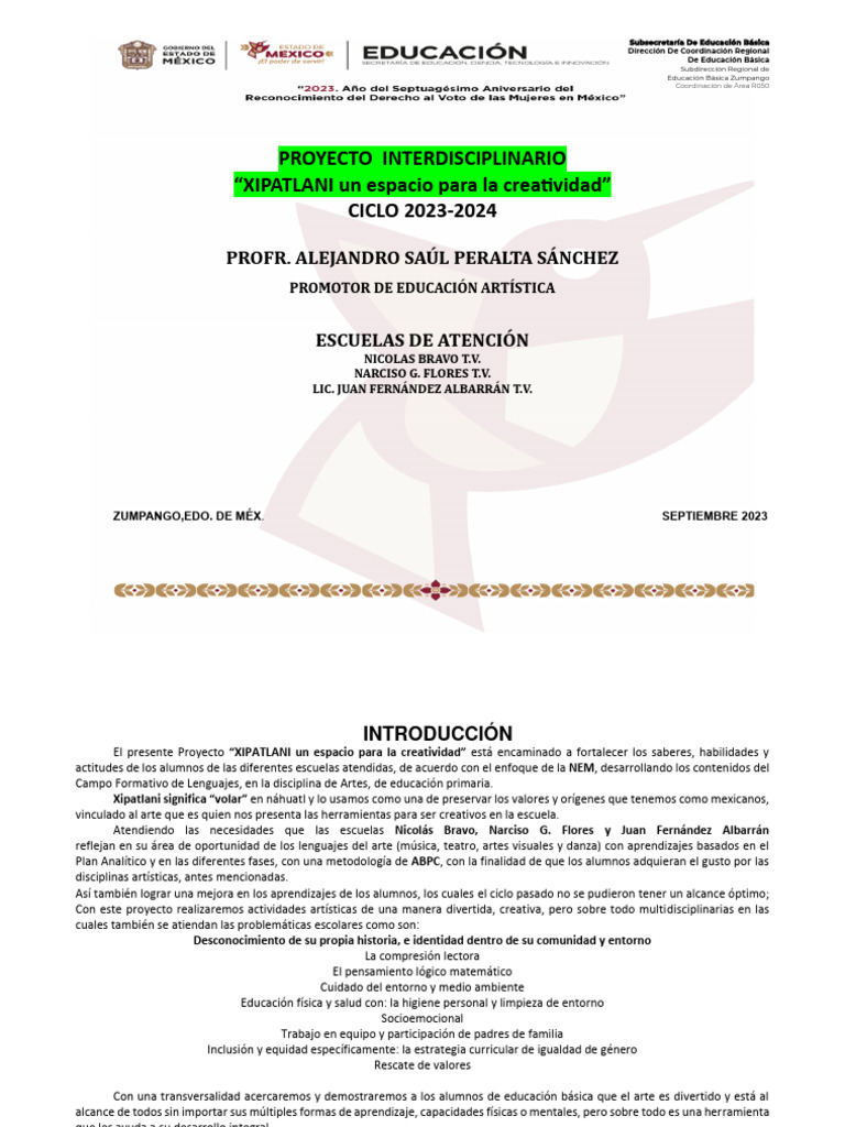 Proyecto 1er Trim TV | PDF | Educación primaria | México