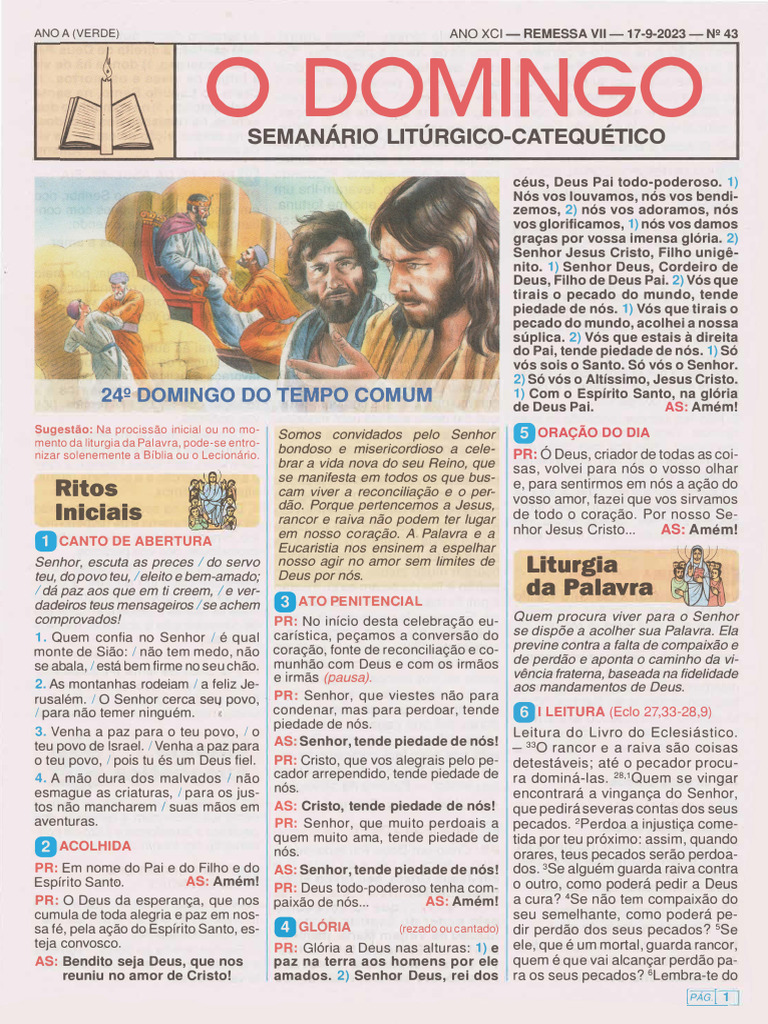 17 09 2023 Folheto o Domingo | PDF