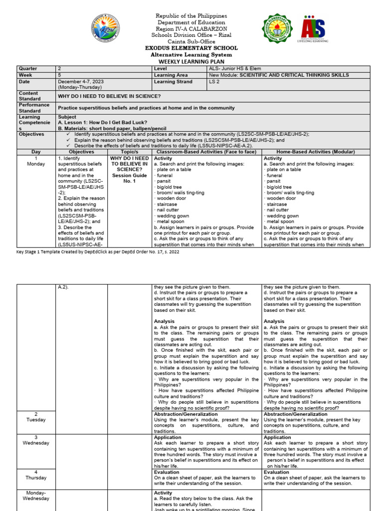 WLP - Q1 - W5 - als-DEC. 4-7-EXODUSES | PDF
