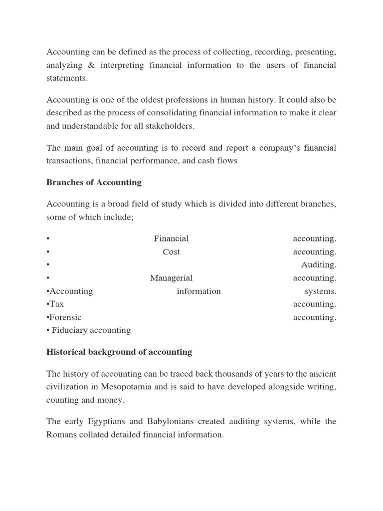 ACC 101. Introduction To Accounting | PDF ACC 101. Introduction To Accounting | PDF
