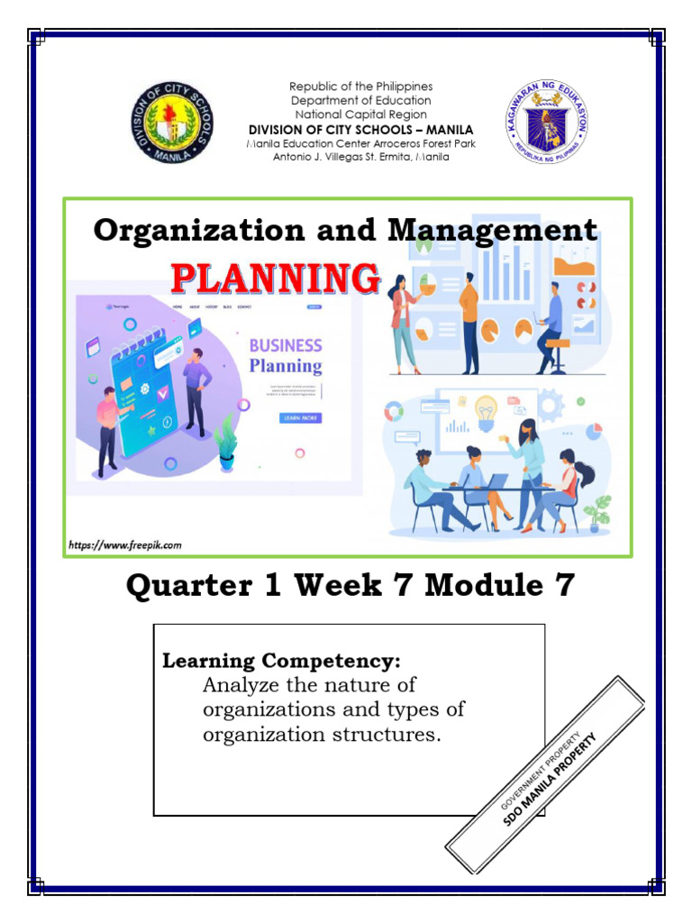 Abm 11 Organization and Management q1 w7 Mod7 | PDF | Organizational Structure | Matrix ...