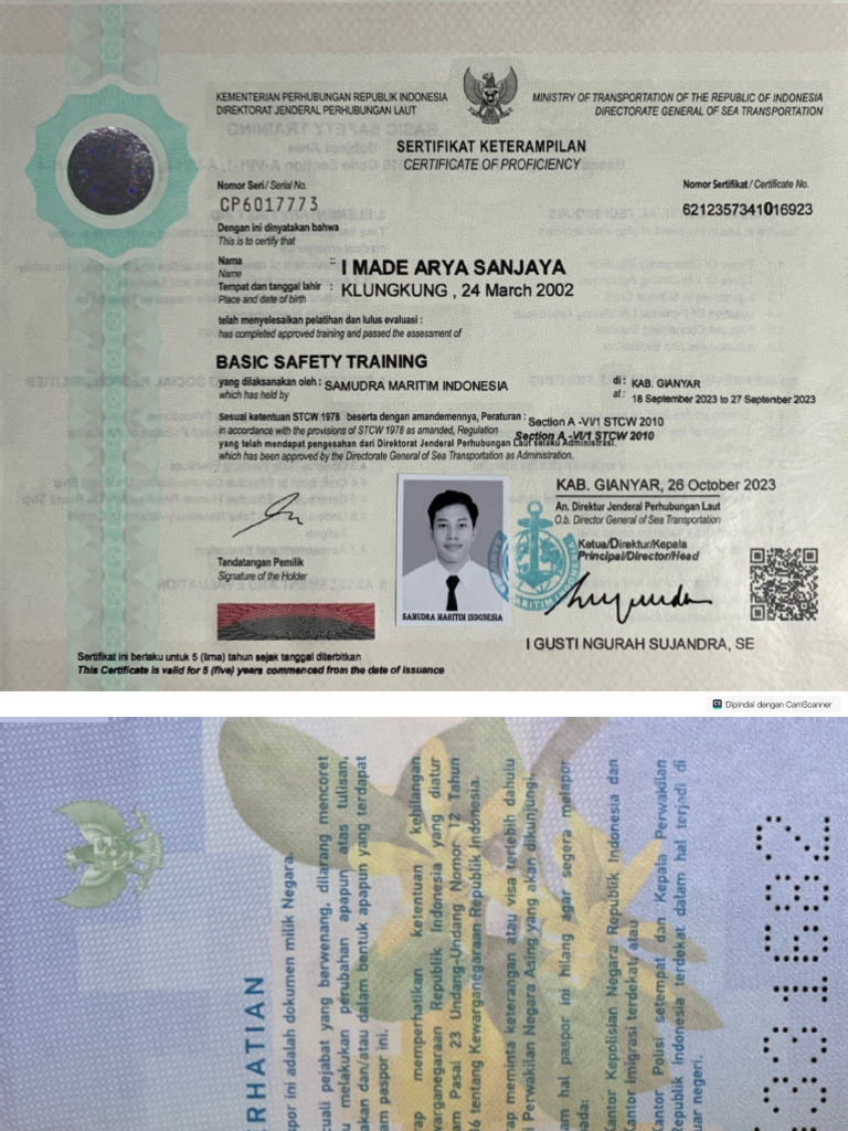 BST - Passport - Seamans Book - I Made Arya Sanjaya | PDF