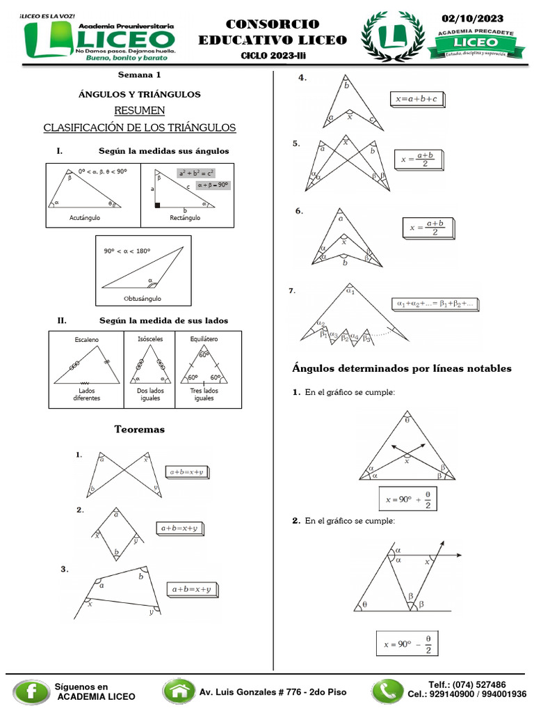 Ángulos y Triángulos | PDF | Geometría del plano euclidiano | Geometría Elemental