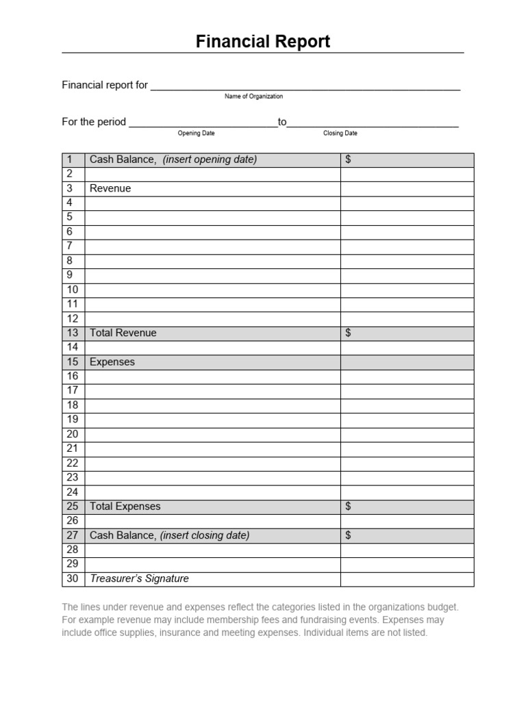 Simple Financial Report Template | PDF | Finance & Money Management