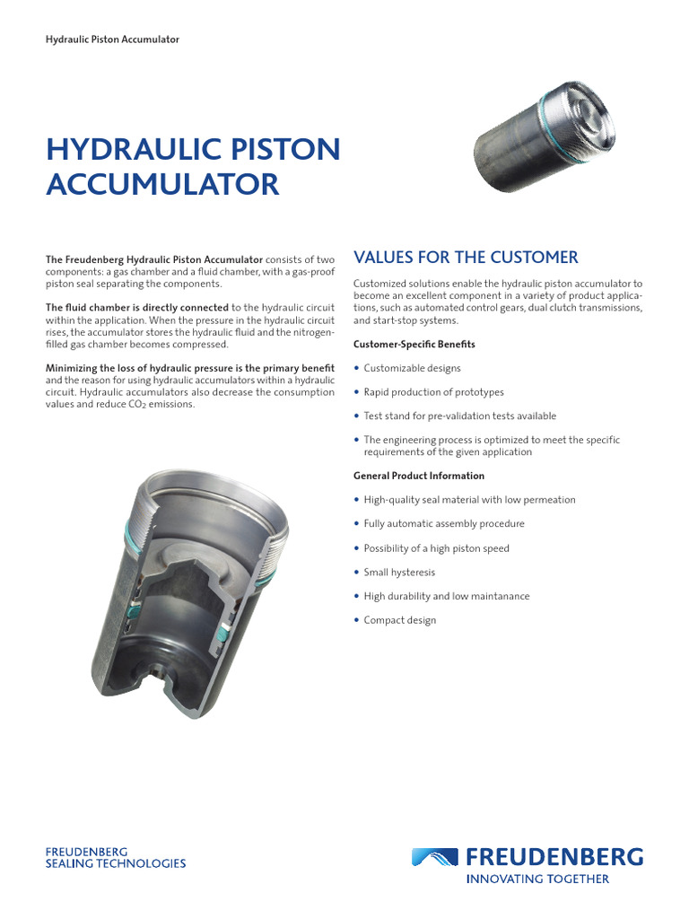 FST Hydraulic Piston Accumulator DataSheet - A4 | PDF