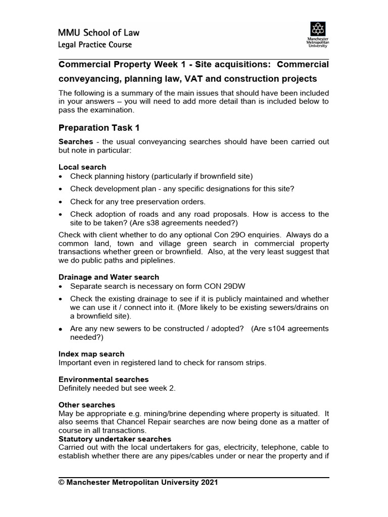 COMM PROP Week 1 Specimen Answers | PDF | Value Added Tax | Taxes