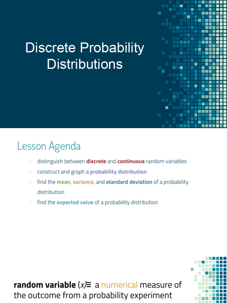 5.1 Discrete Probability Distributions | PDF | Probability Distribution | Variance