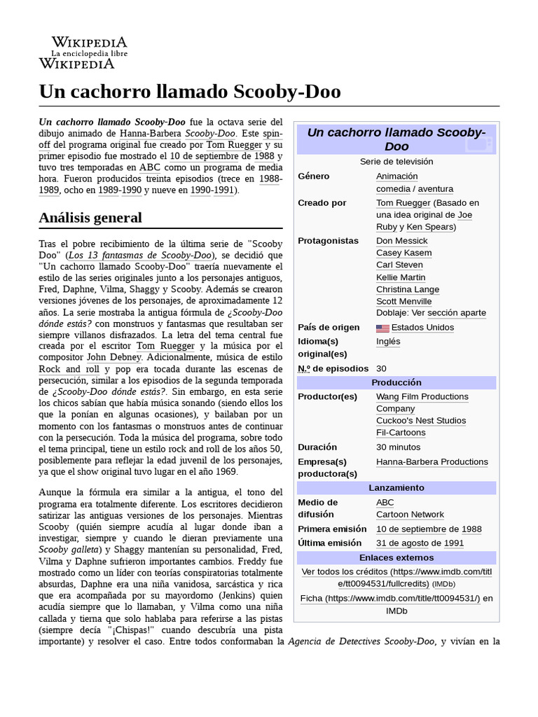 Un Cachorro Llamado Scooby-Doo | PDF | Scooby Doo