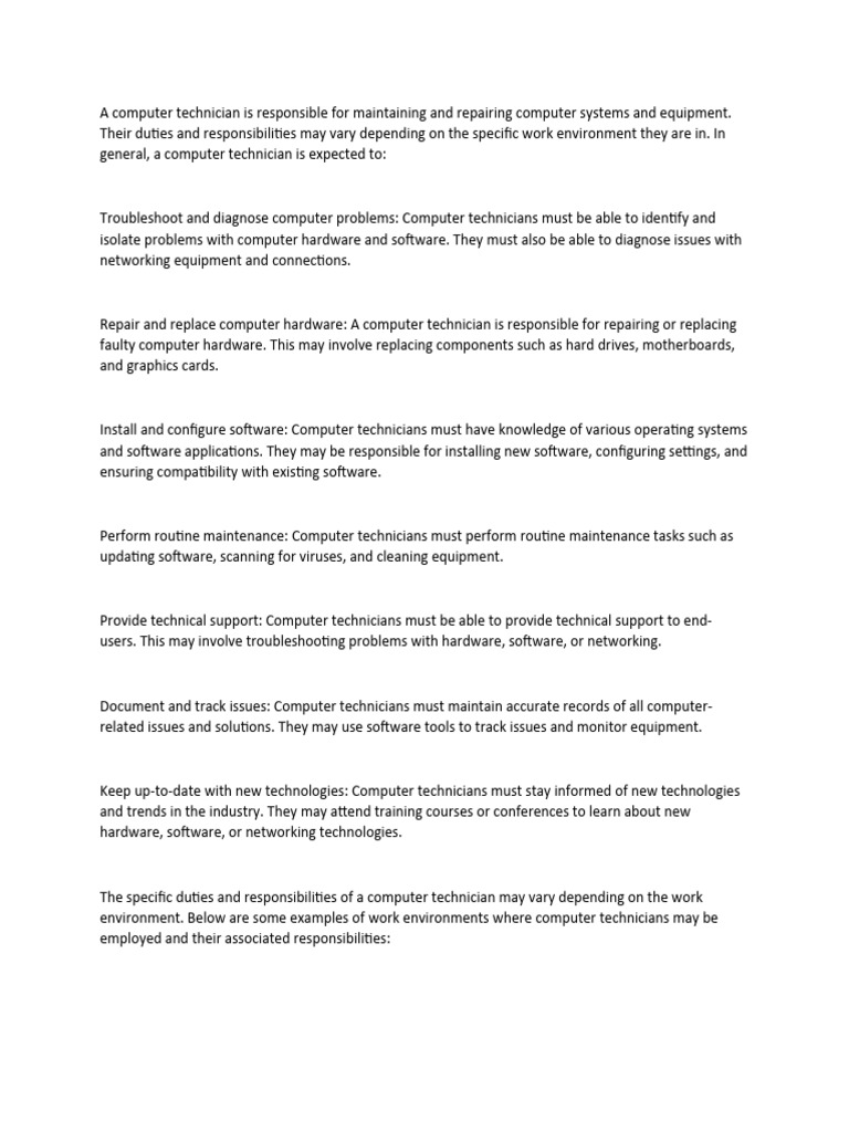 Maintaining and Repairing Computer Systems and Equipment | PDF ...