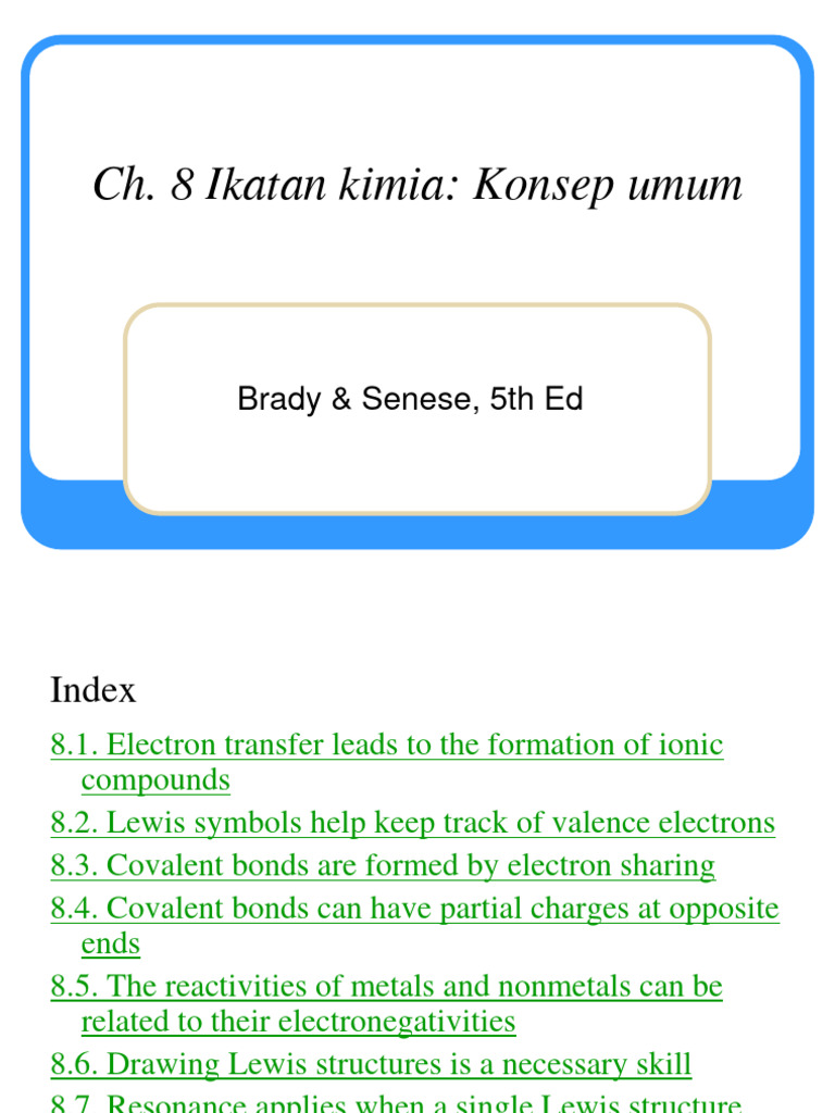 Chapter 8 - Chemical Bonding, General Concepts | PDF