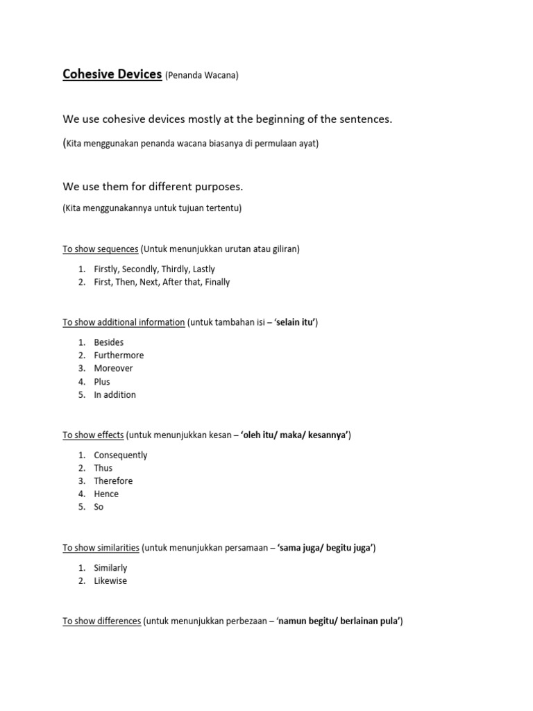 Cohesive Devices for Effective Writing | PDF