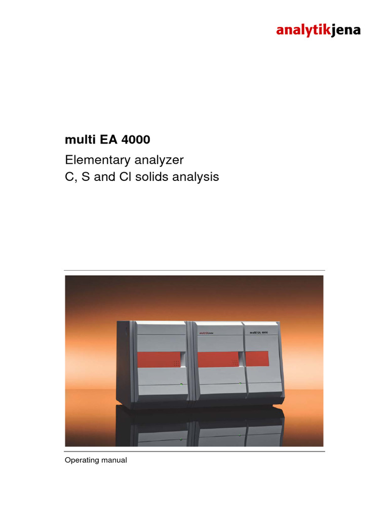 MULTI EA400 Carbon Analyzer OPERATIONAL MANUAL | PDF | Total Organic ...