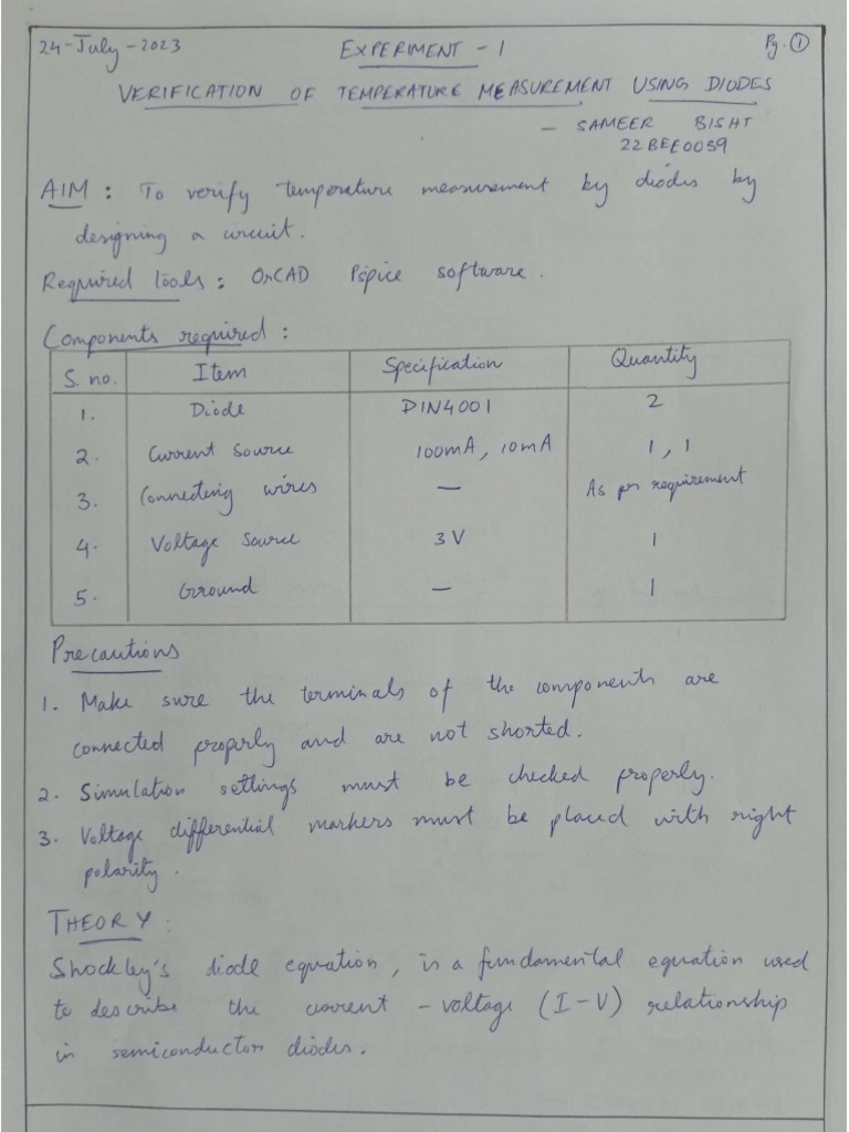 Electronics Experiments 1 | PDF