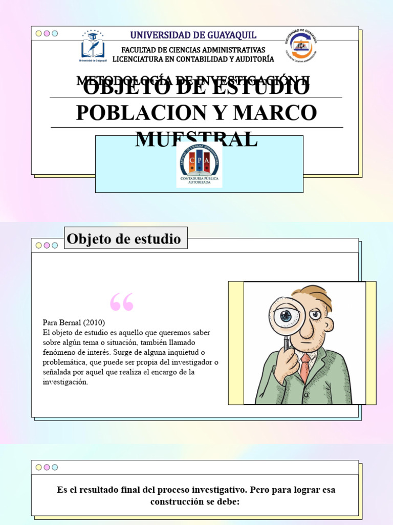Objeto de Estudio, Población y Marco Muestral | PDF | Muestreo ...