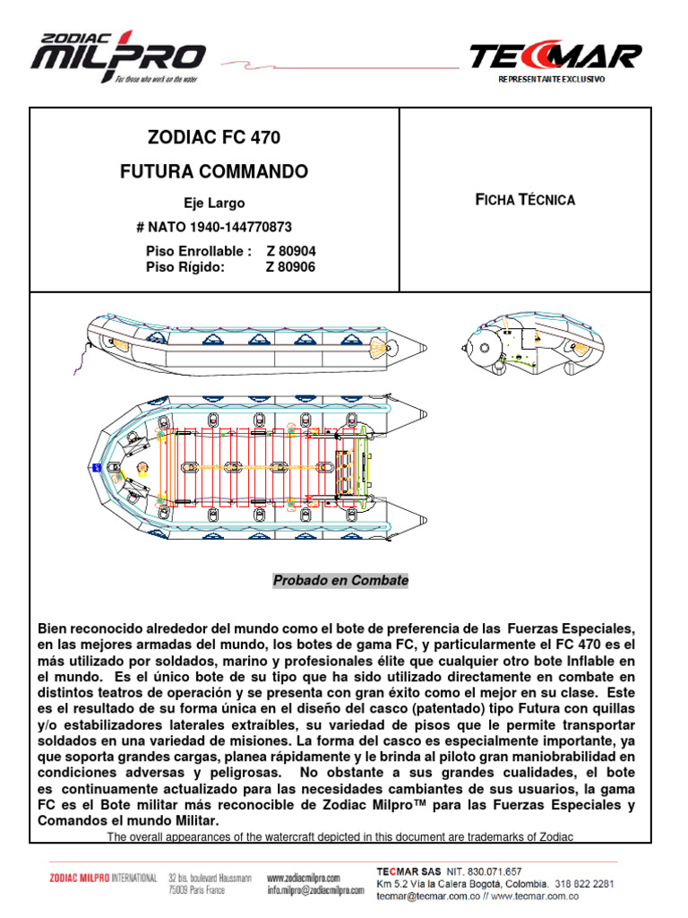 Zodiac Milpro FC 470 | PDF | Embarcación | Bienes manufacturados