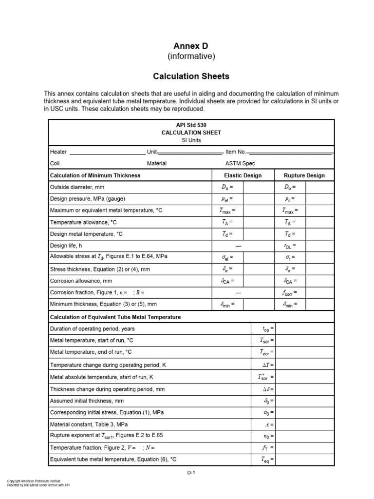 Anexo D Api 530 | PDF