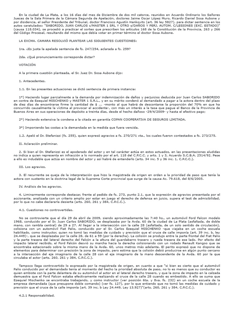 Accidente de Transito Automotores Prioridad de Paso Avenida - ART. 41 ...