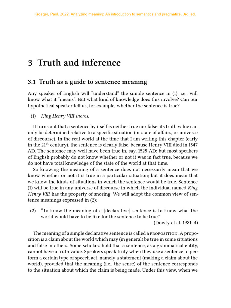 Kroeger - Analyzing Meaning - Cap3 | PDF