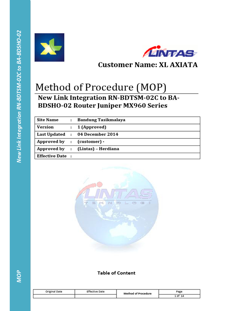 MOP - New Link Integration RN-BDTSM-02C To BA-BDSHO-02 | PDF