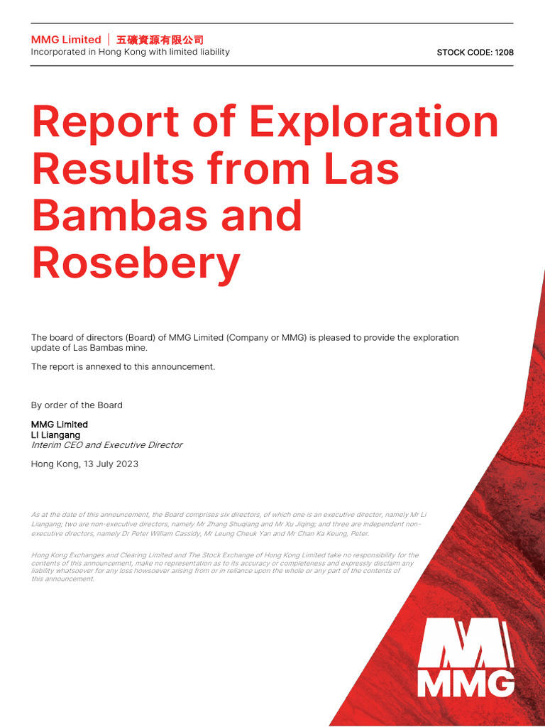 Public Report of Exploration Results Full For MMG Website 1 | PDF