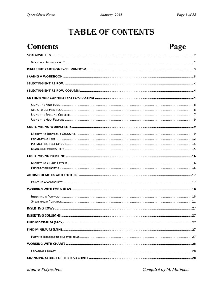 Spreadsheet Prac Lect Notes - COP-CA-Intro v4 | PDF | Microsoft Excel ...