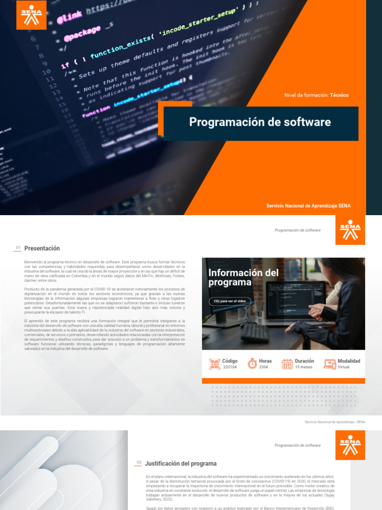 Tecnico Programacion de Software | PDF | Software | Aprendizaje