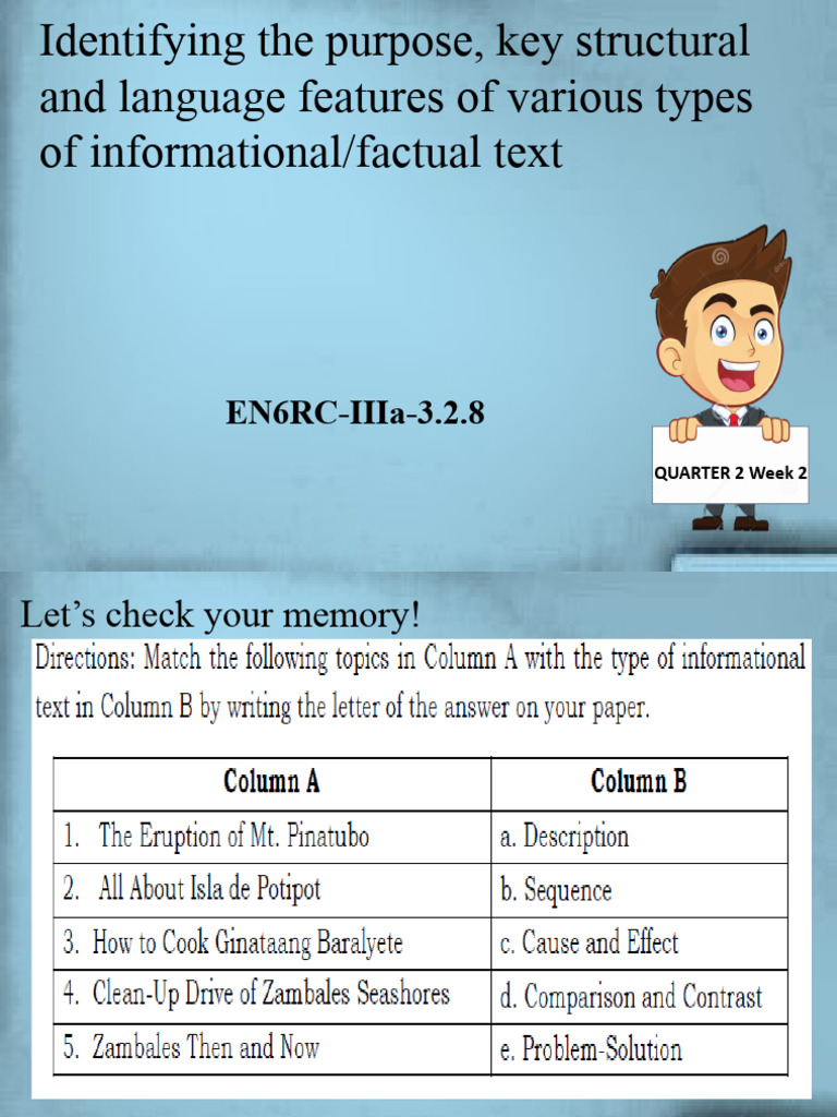ENGLISH 6 Q2 WEEK 2 Factual Text | PDF | Travel | Foreign Language Studies