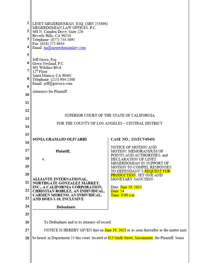 Motion to Compel Discovery Responses | PDF