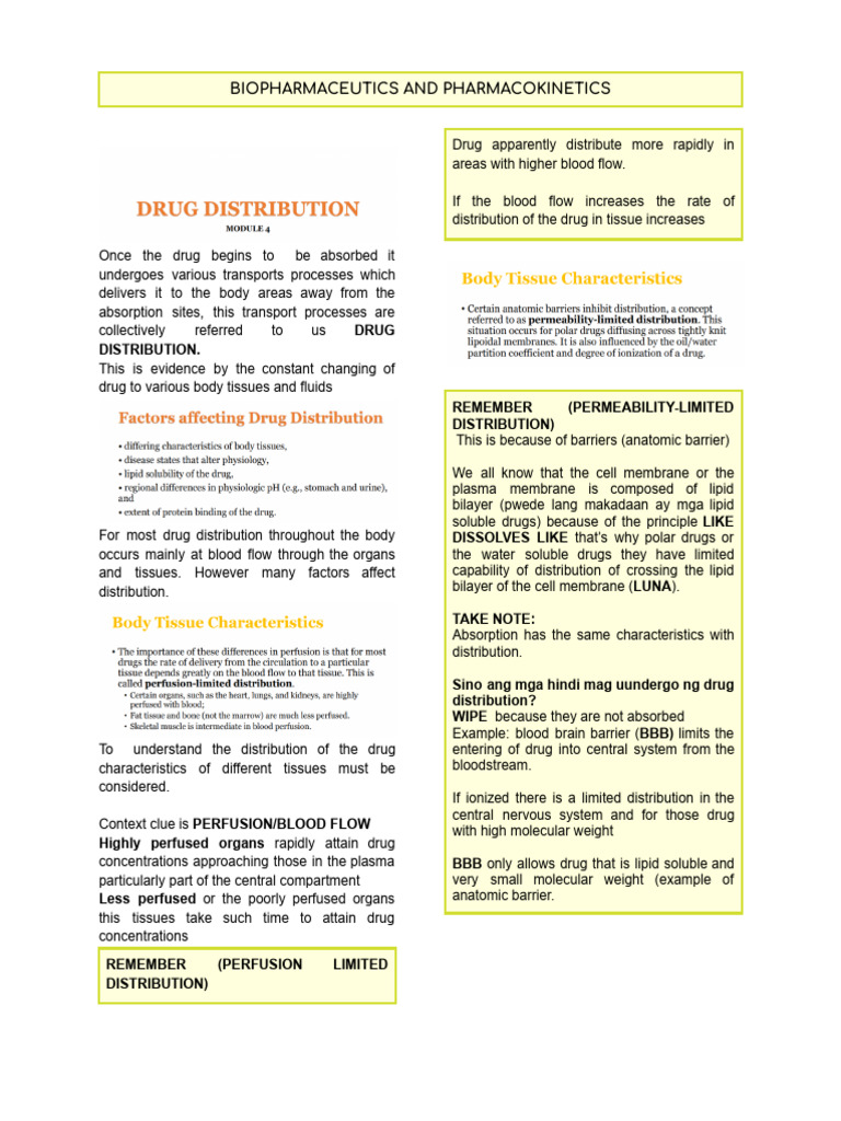 Biopharm Drug Distribution | PDF | Biochemistry | Chemistry