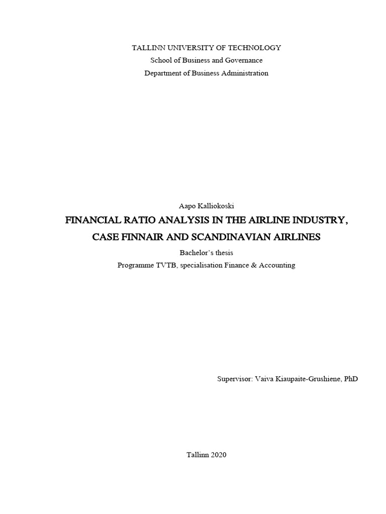 Financial Ratio Analysis in The Airline Industry, Case Finnair and ...