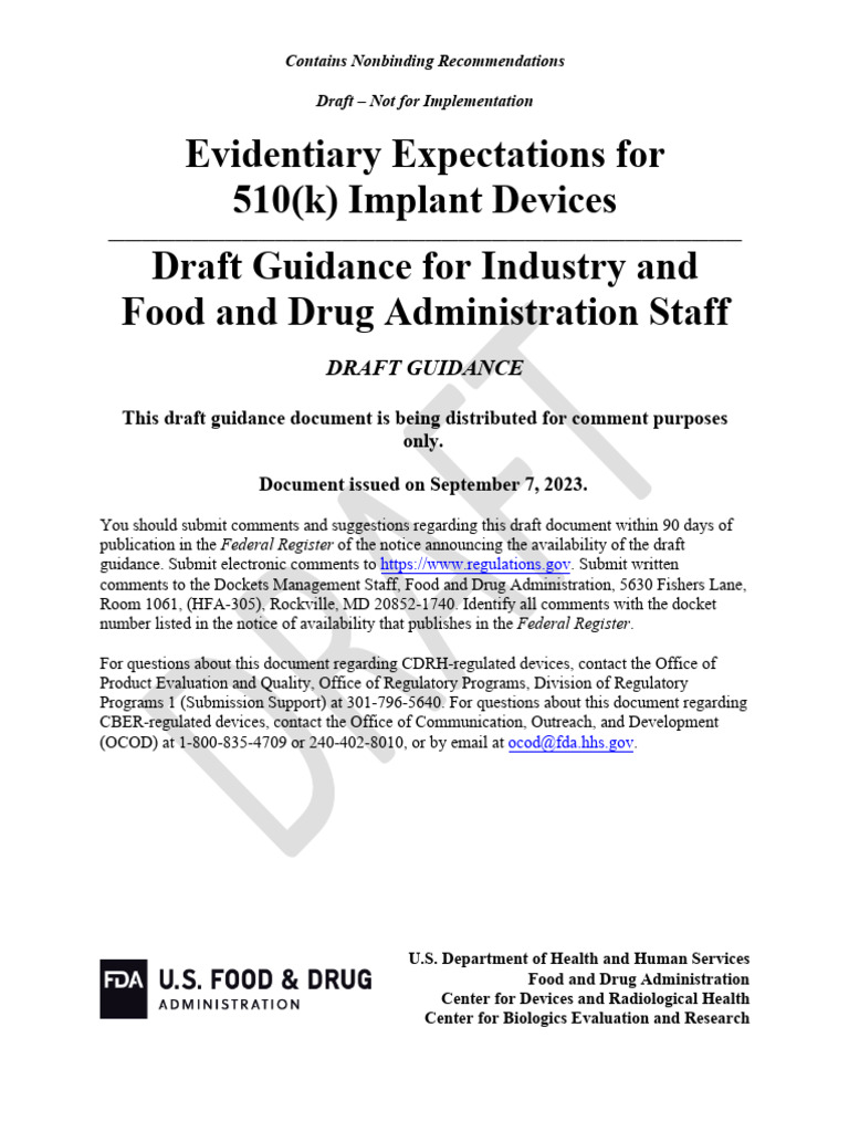 Guidance Evidentiary Expectations 510k | PDF | Business