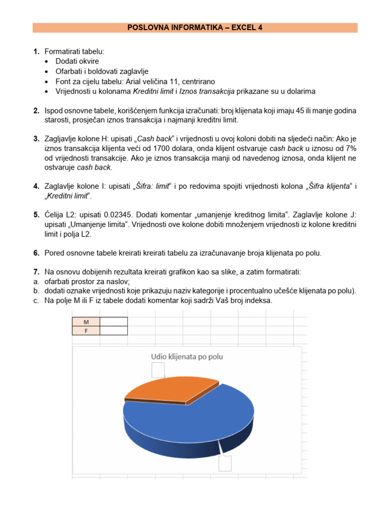 Excel 4 - Uputstva | PDF