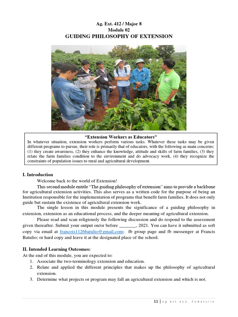 AgExt 412 Module 2 1 | PDF | Agriculture | Learning