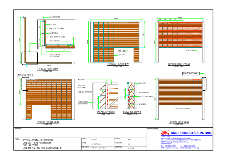DML Aluminium Louvers Installation Guide | PDF