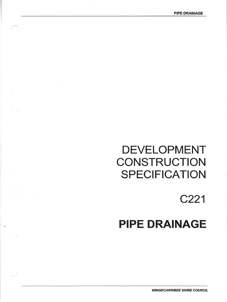 Development Construction Specification c221 Pipe Drainage | PDF
