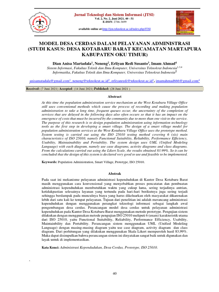 Model Desa Cerdas Dalam Pelayanan Administrasi | PDF | Computing | Information Technology