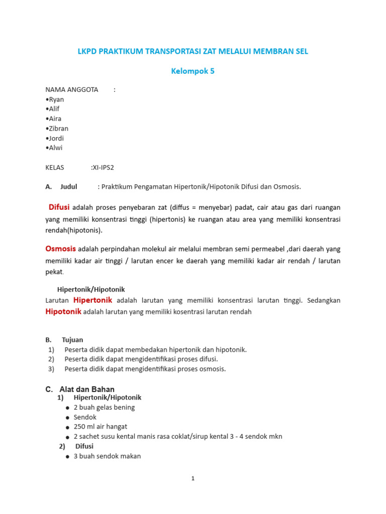 LKPD Pratikum Kelompok 5 | PDF