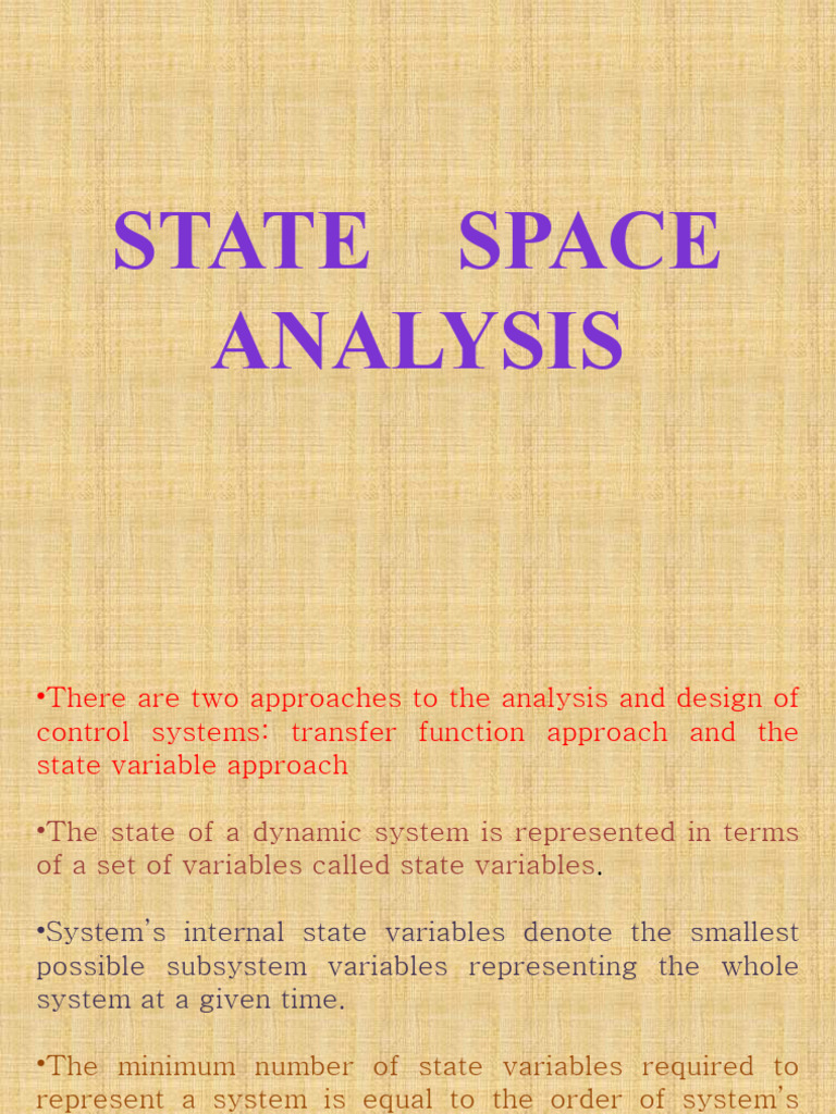 State Space Analysis | PDF State Space Analysis | PDF