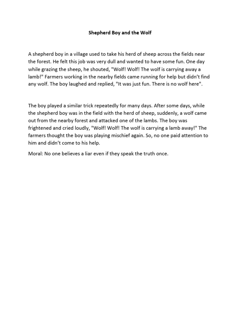 Shepherd Boy and the Wolf | PDF