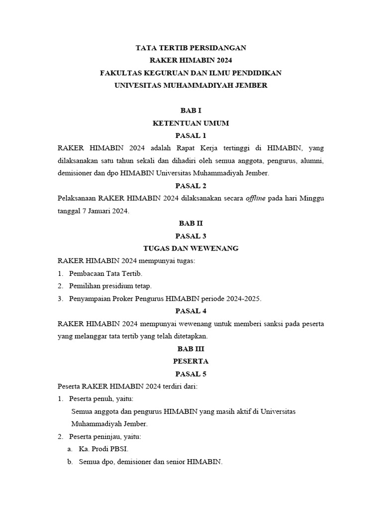 Tata Tertib Raker (1) 2024 | PDF