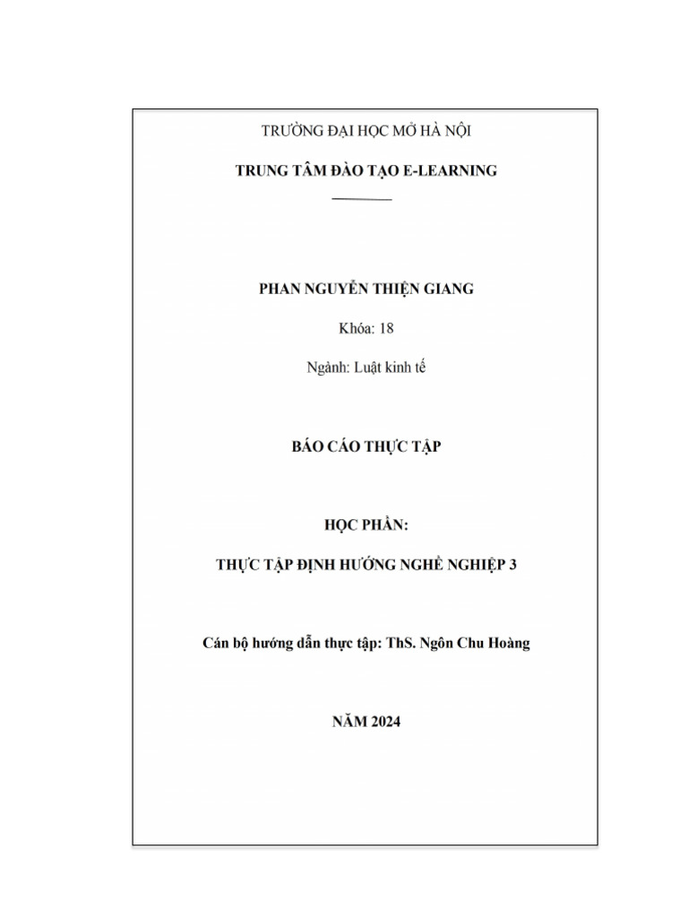 PhanNguyenThienGiang BCTT NN3 | PDF